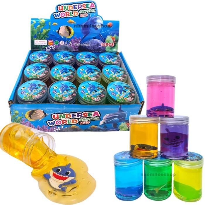 Jual Green shark tale mainan slime hewan laut baby shark under the sea ...