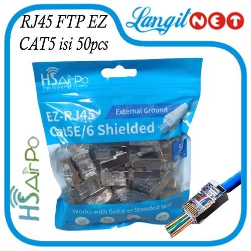 Jual HSAIRPO CONNECTOR FTP EZ RJ 45 CAT5 isi 50pcs HS RC5EFEZ ANTI ...