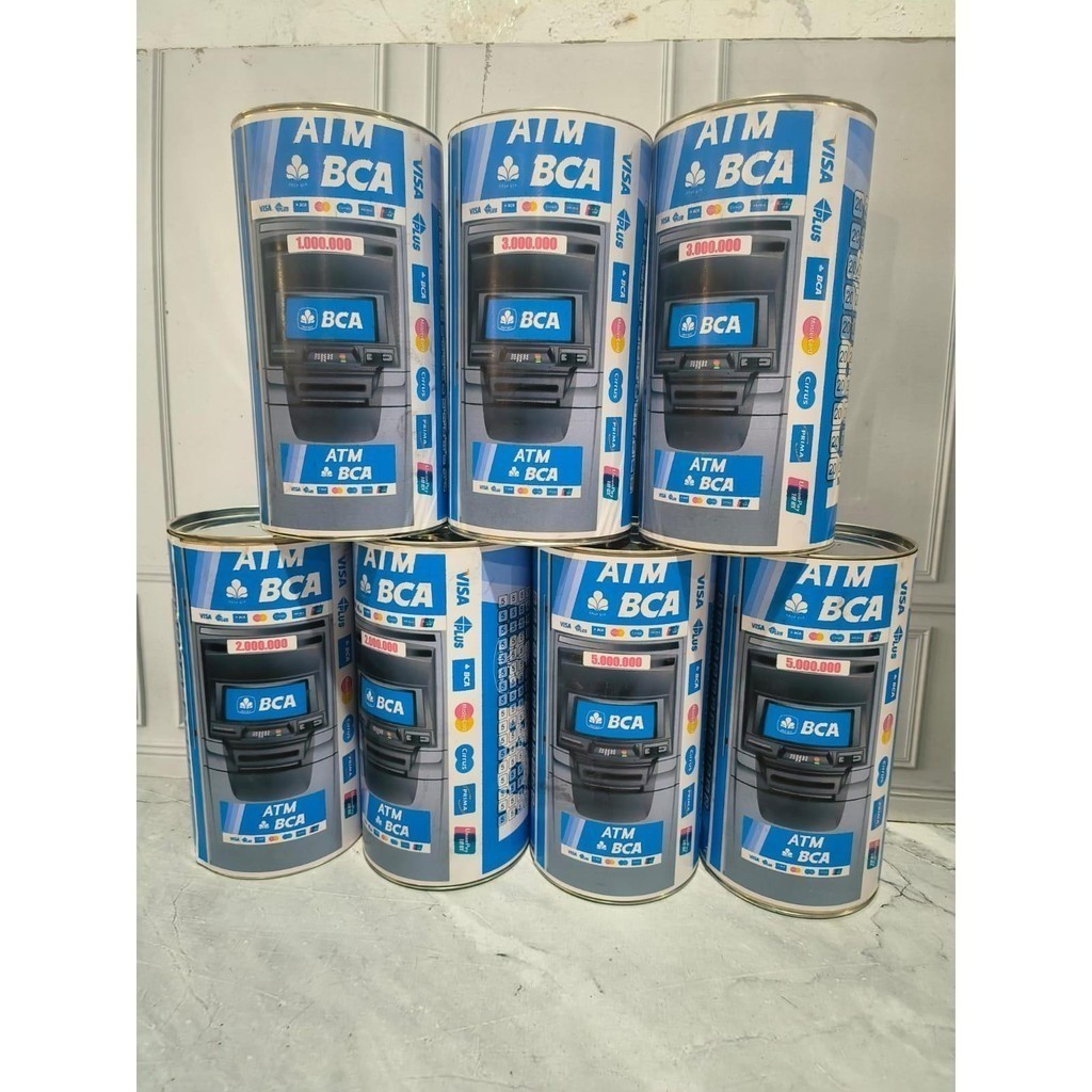 Jual Celengan ATM BCA Permanen Buka Tutup Ukuran 20 Cm Jumbo Kaleng ...
