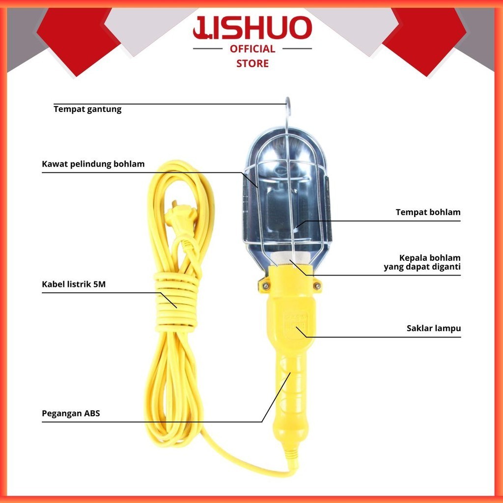 Jual LAMPU BENGKEL INDUSTRI / HAND LAMP LAMPU KERJA GANTUNG 3.5 METER ...