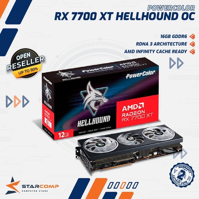 Jual PowerColor Radeon RX 7700 XT 12GB OC GDDR6 Hellhound RX7700 ...