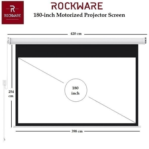 Jual ROCKWARE RW-RSP004 Layar Proyektor Motorized 180 inch Gulung Otomatis | Shopee Indonesia