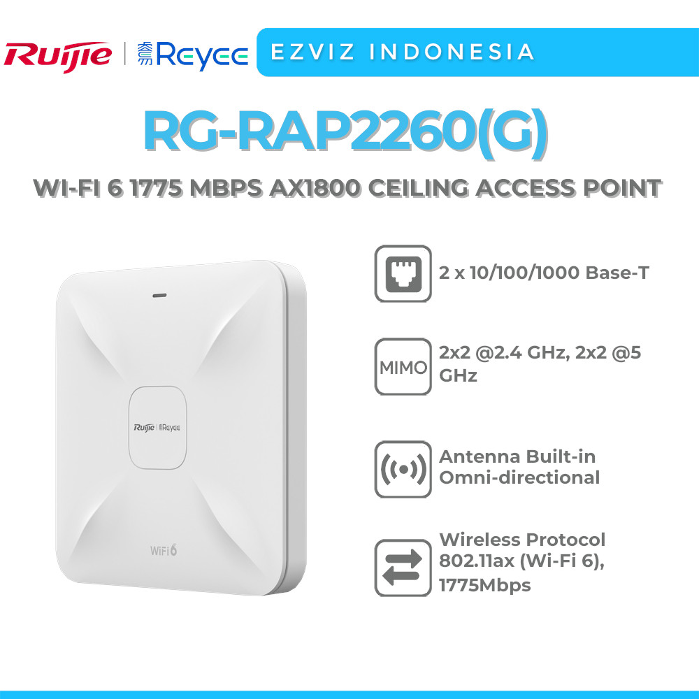 Jual RUIJIE REYEE RG-RAP2260(G) WI-FI 6 1775 MBPS AX1800 CEILING ACCESS POINT | Shopee Indonesia