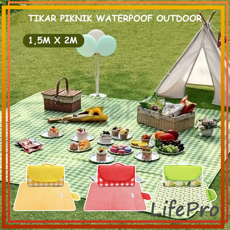 Jual Tikar Piknik / Tikar Lipat Piknik Waterproof Tebal Outdoor 1.5 x 2 ...