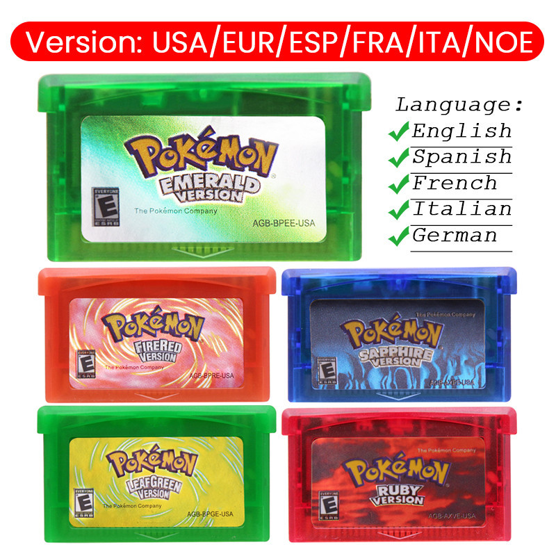 Jual GBA Game Cartridge Pokemon Emerald FireRed LeafGreen Ruby Sapphire ...