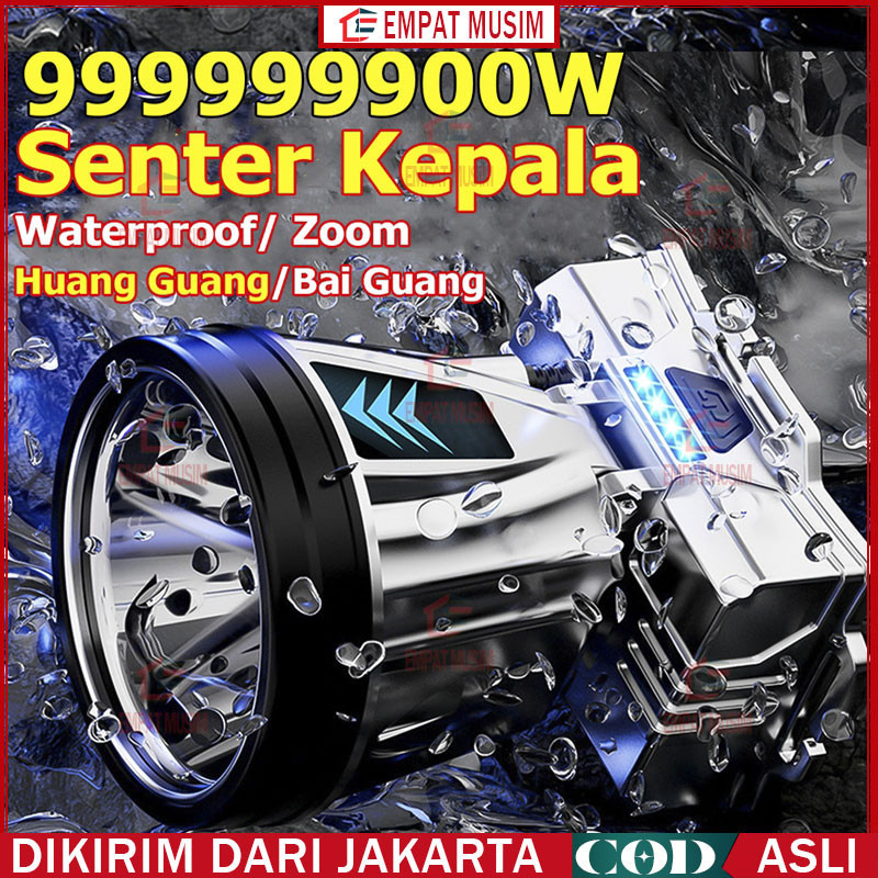 Jual Senter Kepala Super Terang USB 300W Senter Kepala Dapat Digunakan Waterproof LED Headlamp ...