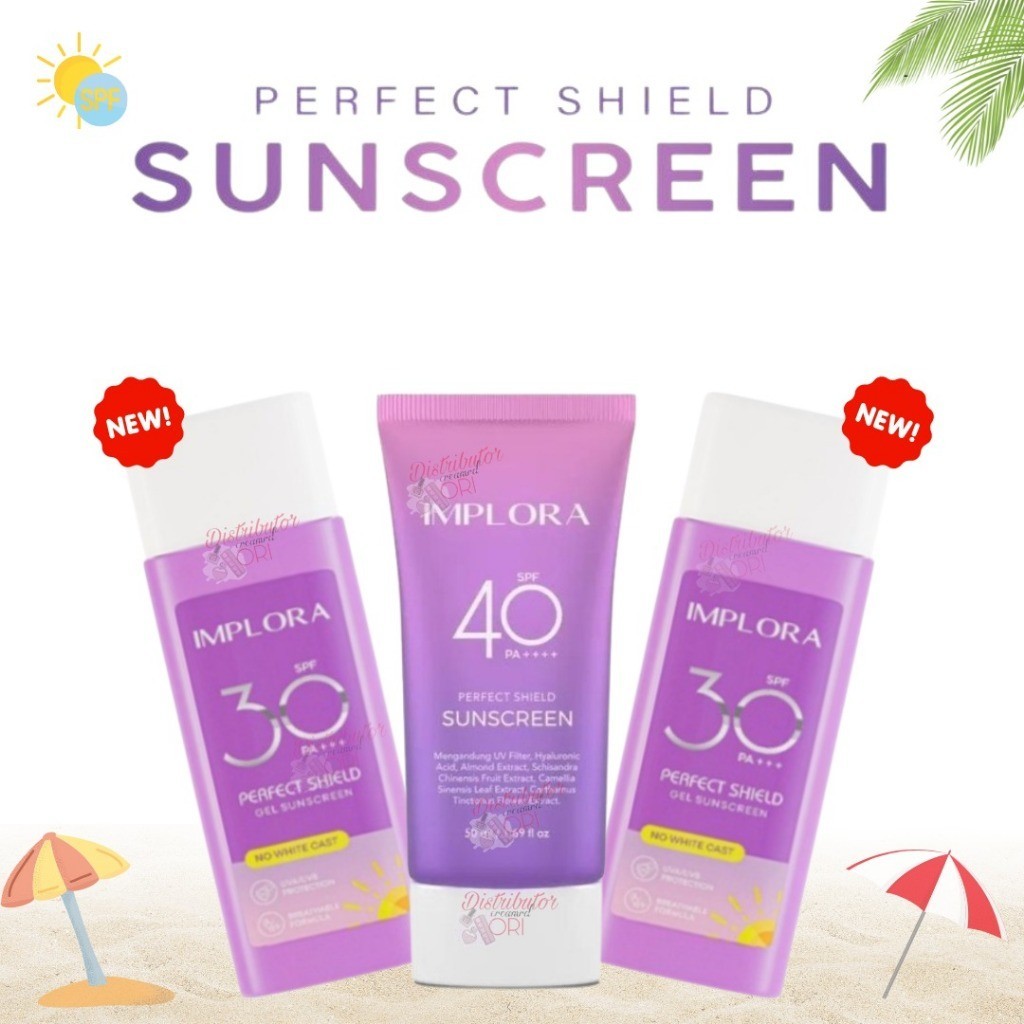 Jual IMPLORA PERFECT SHIELD SUNSCREEN SPF40 PA++++ 50ml | Sunscreen Implora SPF 30 Pelindung ...