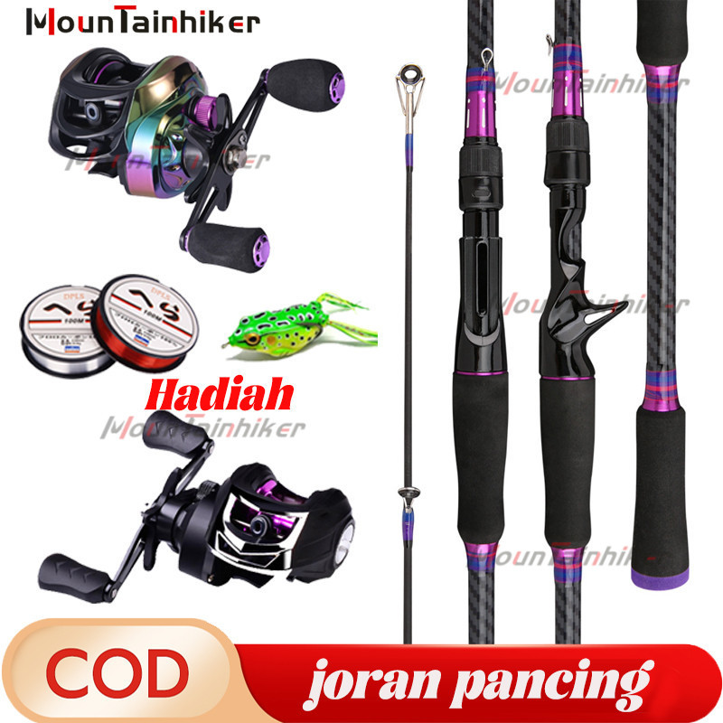 Jual Set Pancing Baitcasting Carbon Fiber 2 Bagian 1.6M-2.4M + Reel BC ...