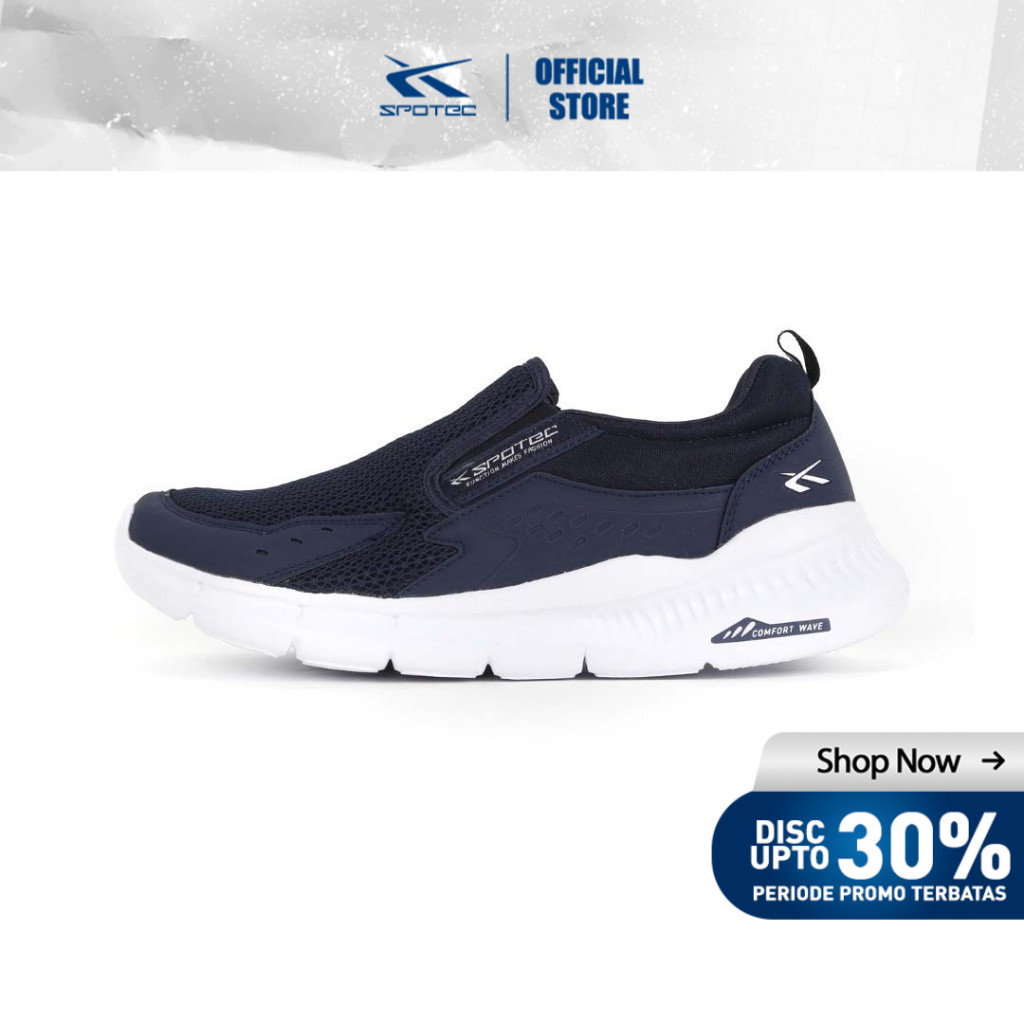 Jual Spotec Walking Alpine Sepatu Slip-on Pria Wanita - Biru Tua Putih ...