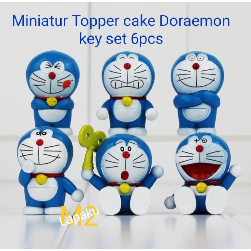 Jual Miniatur Pajangan Topper cake Doraemon key set 6pcs | Shopee Indonesia