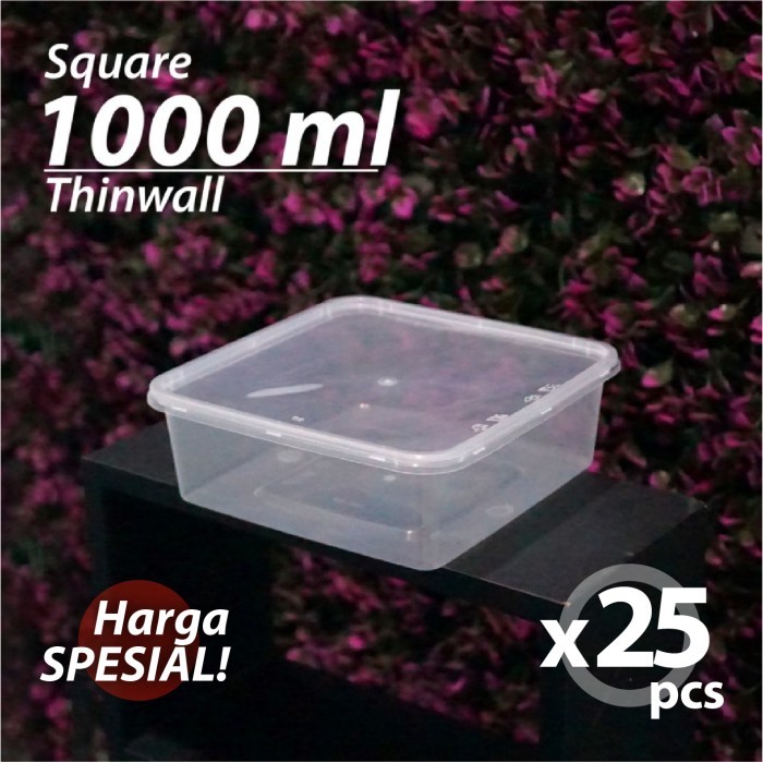 Jual Paket 25 pcs - Thinwall 1000 ml - Food Container - Kotak Makanan ...