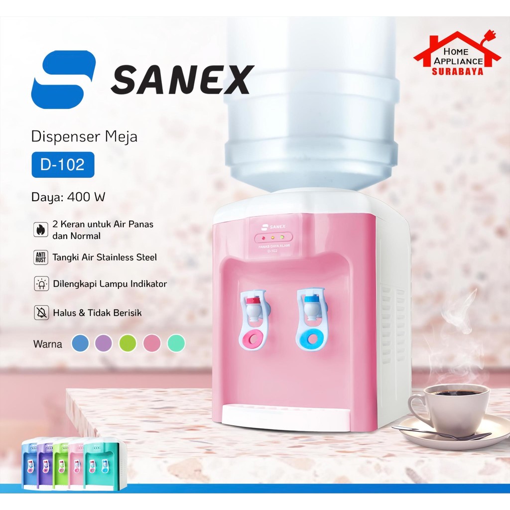 Jual SANEX Dispenser Air Galon Atas Hot & Normal D-102 / D102 | Shopee ...