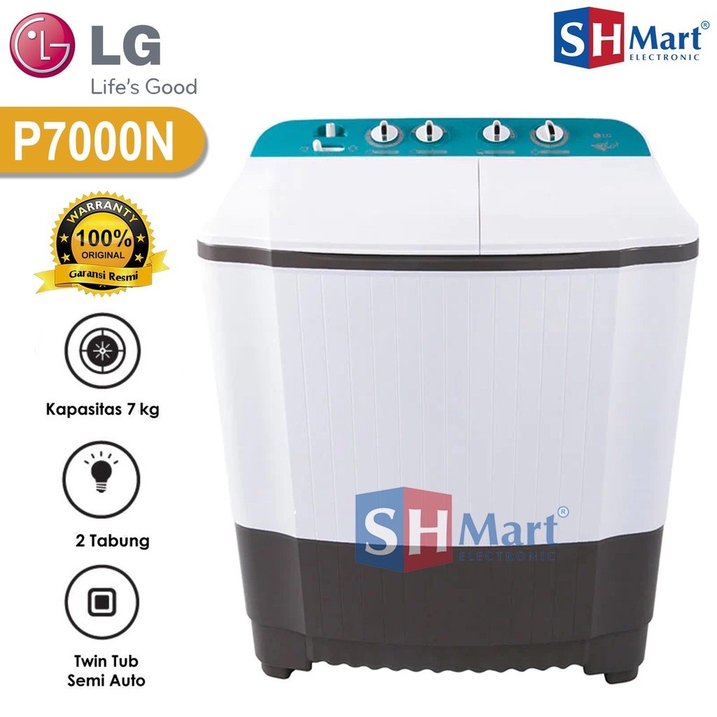 Jual MESIN CUCI LG 2 TABUNG KAPASITAS 7 KG P7000N / P 7000N GARANSI ...