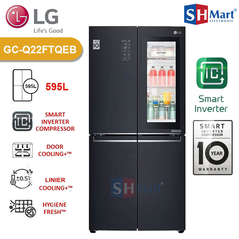 Jual KULKAS SIDE BY SIDE LG 4 PINTU GC-Q22FTQEB KAPASITAS 595 LITER INSTAVIEW DOOR IN DOOR ...