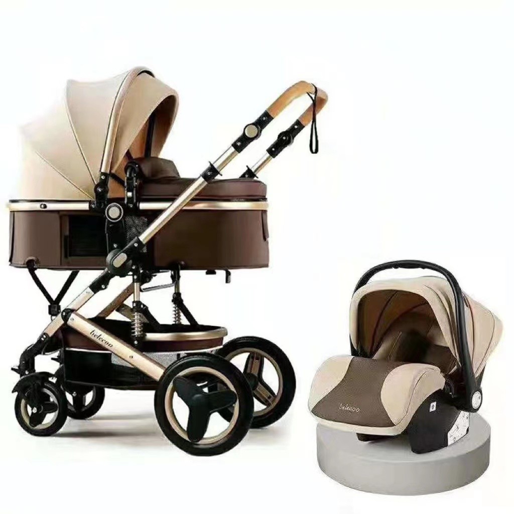 Jual Belecoo Baby Stroller With Baby Comfort,3 In 1 Four Wheels High ...