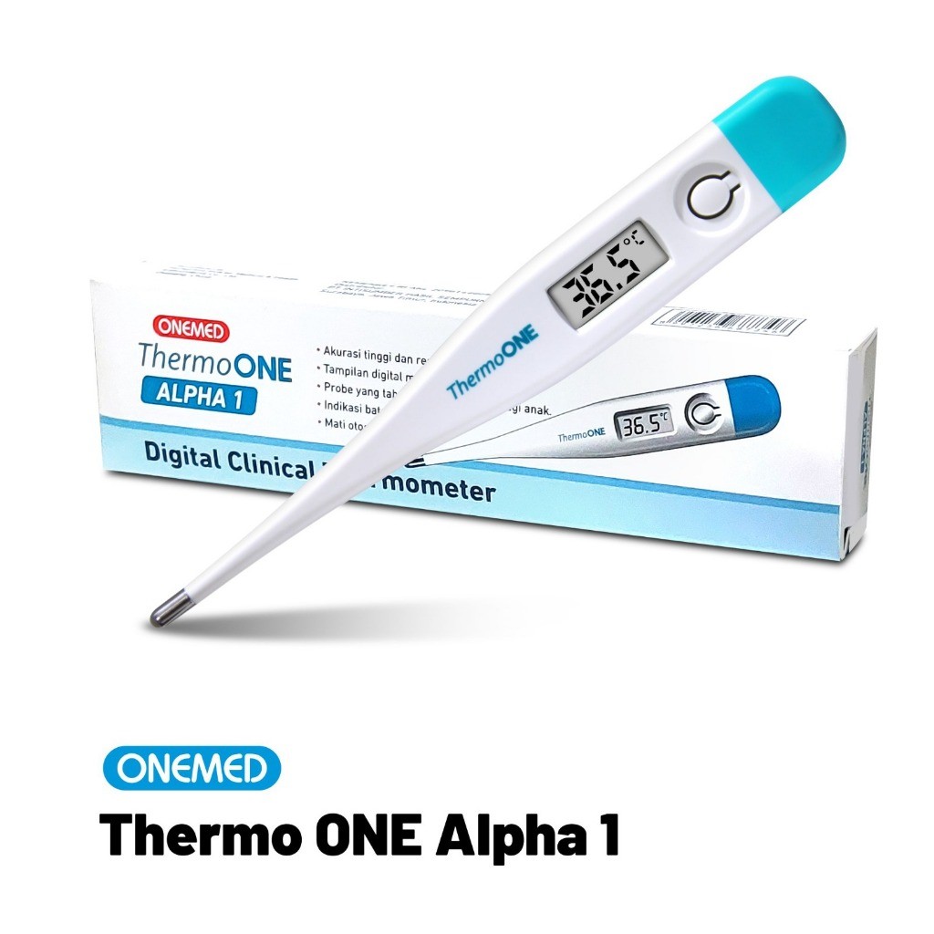 Jual Thermometer Digital ThermoOne Alpha 1 biru OneMed | Shopee Indonesia