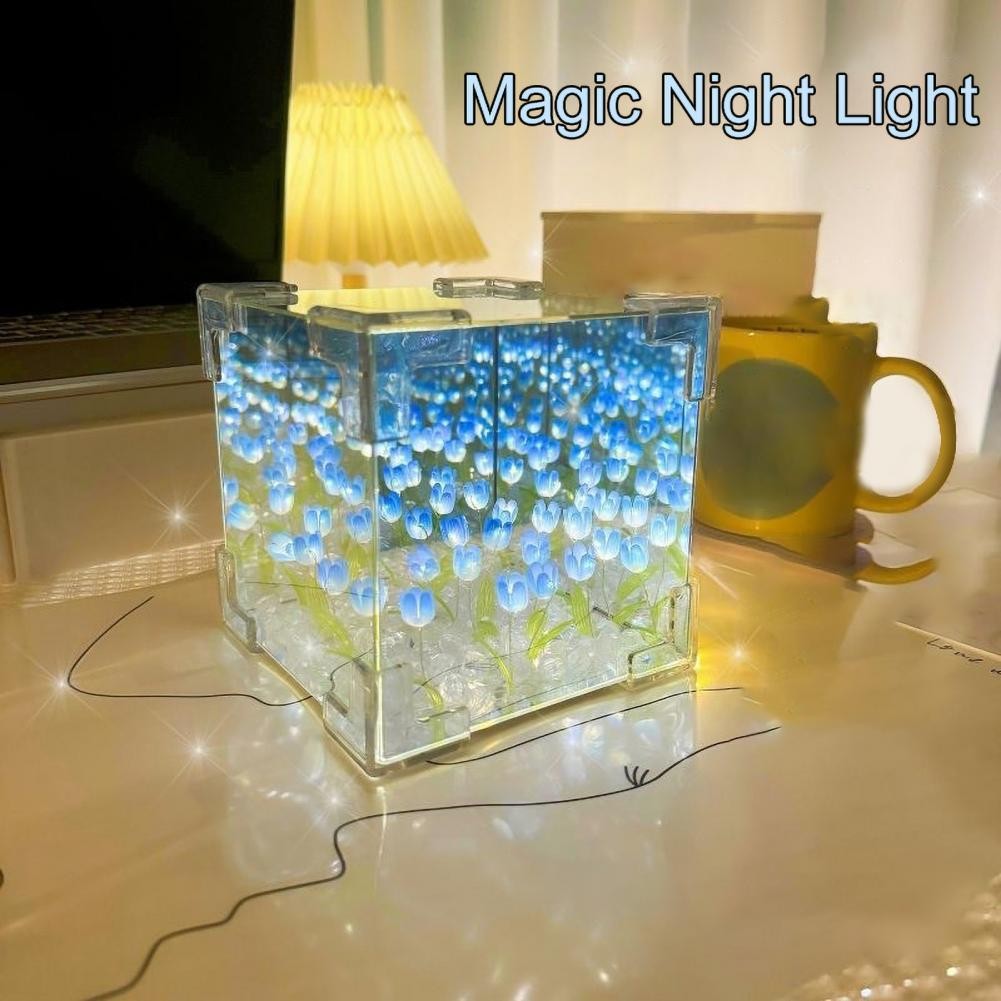 Jual Handmade Flower Light Tulip Infinity Mirror Lamp Handmade Tulip ...