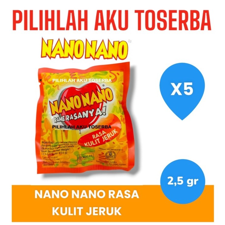 Jual Permen NANO NANO Rasa KULIT JERUK - ( HARGA 5 SACHET ) | Shopee ...