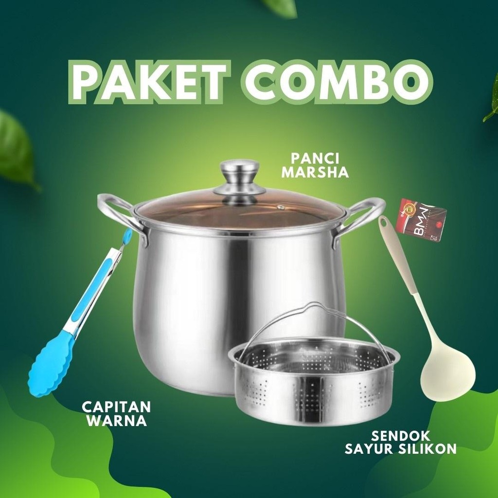 Jual Top100 - Paket Hemat 1 Panci Marsha High Pot + Kukusan 22 CM Free ...