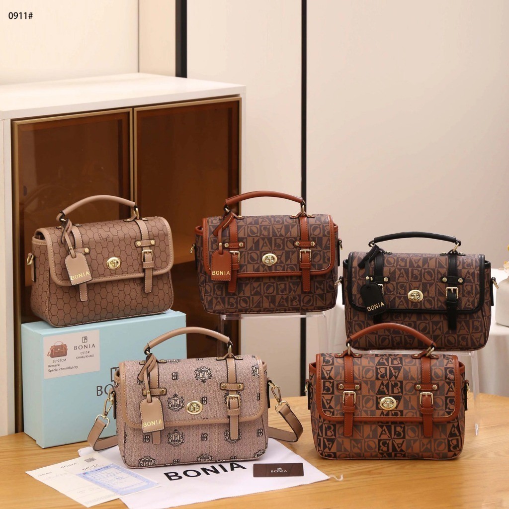 Jual Bonia 0911 Monogram Top Handle Messenger Bag HRA KTA | Shopee ...