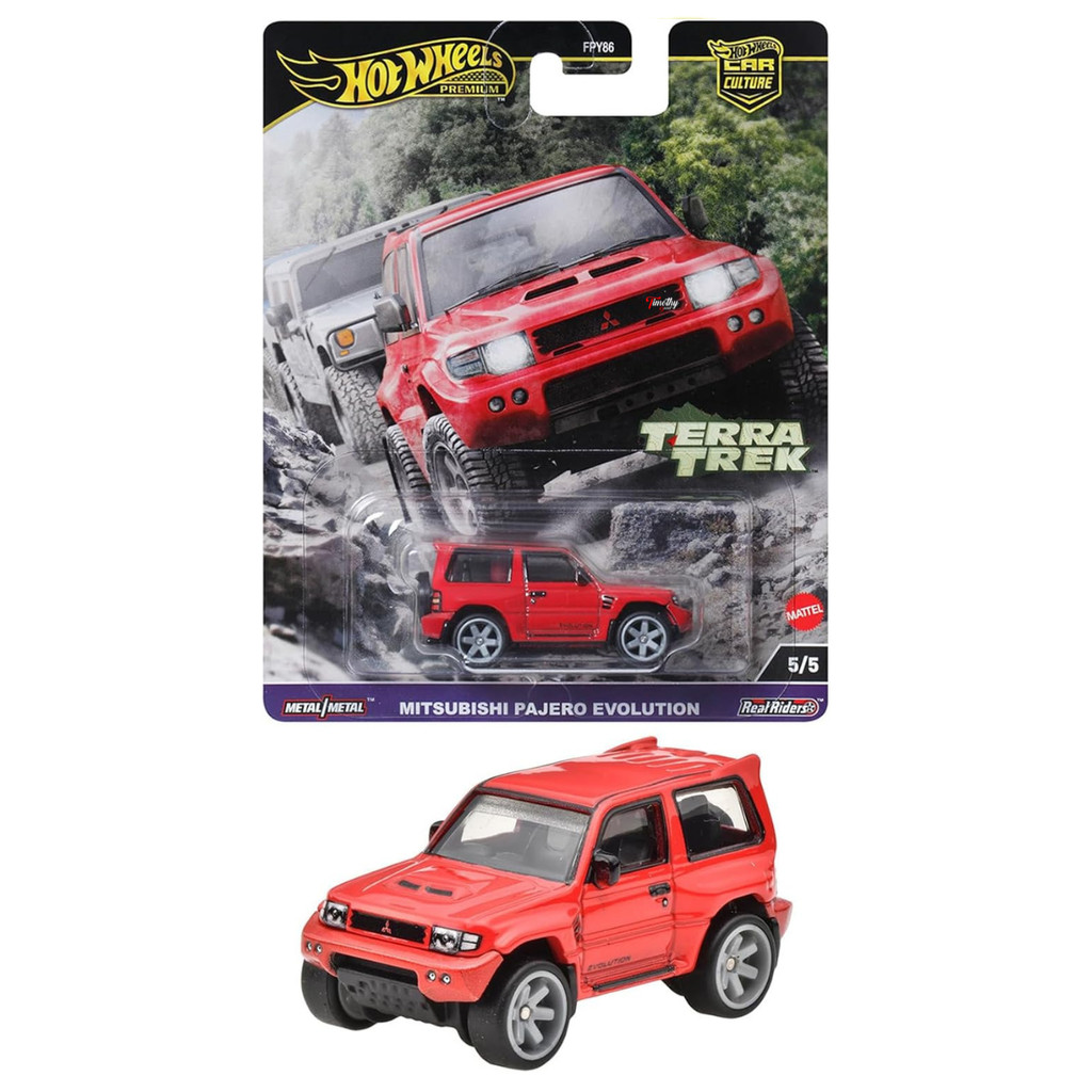 Jual Hot Wheels Premium Terra Track Mitsubishi Pajero Evolution Merah ...