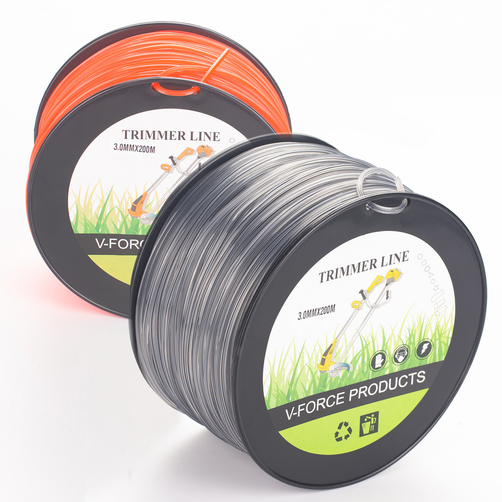 Jual 2.4/3.0mm=200M Silver Grass Cut Trimmer Line Round Star Graphite ...