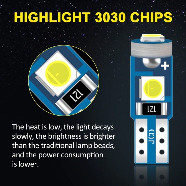 Jual LED T5 3 TITIK PIPIH lampu led t5 3 smd 3030 speedometer mobil ...