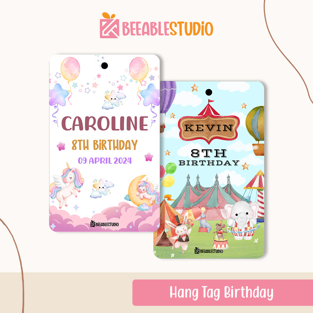 Jual [16pcs] Hang Tag Birthday Custom Hangtag Ulang Tahun Anak Label ...