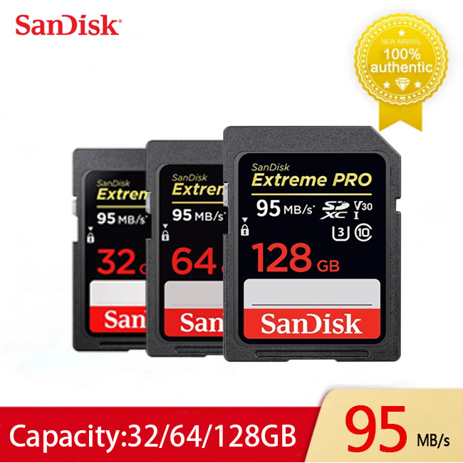 Jual Kartu Memori Sandisk Extreme PRO SD Card UHS-I 4K U3 up to 95MB/s 32GB 64GB 128GB Kartu ...