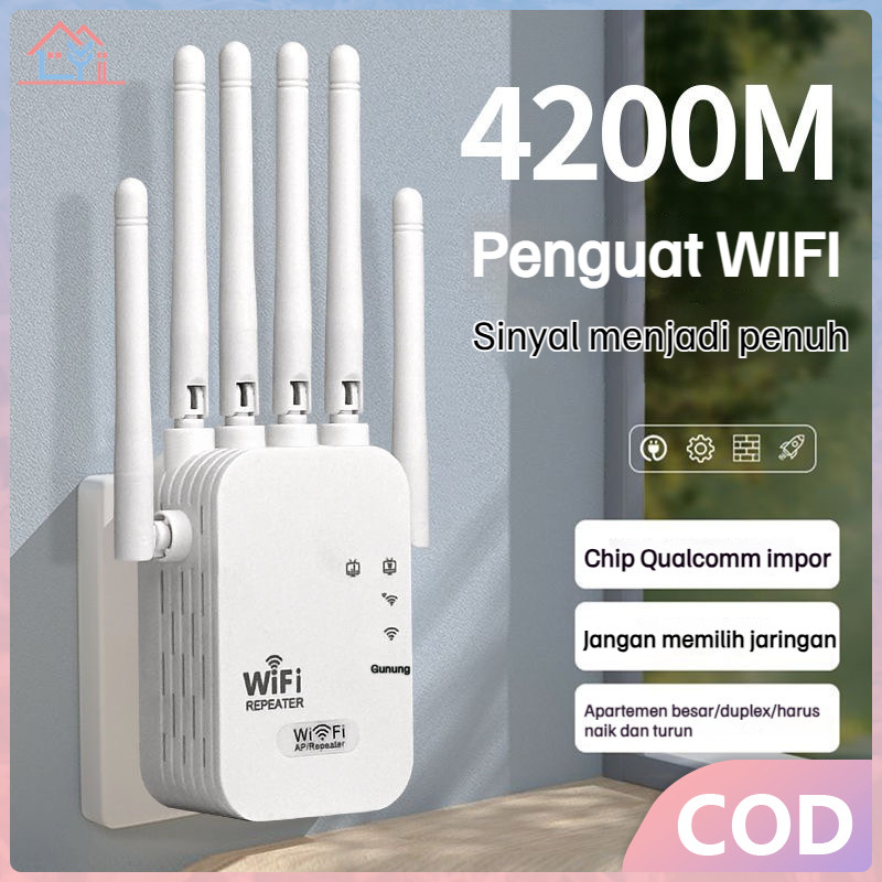 Jual 【COD】6 antenna /500M Wifi Repeater /Network Extender/Wireless Wifi Range Extender Router ...