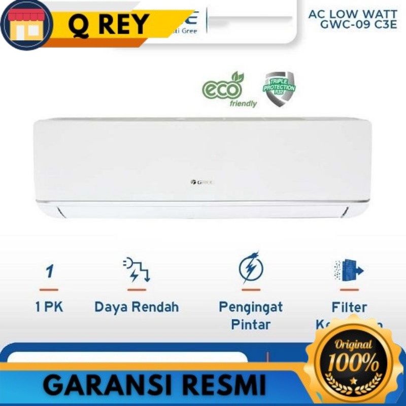 Jual AC Pendingin Ruangan Gree 1PK Low Watt GWC-09C3ES Deluxe Daya ...