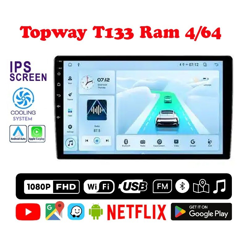 Jual Headunit Android 9 Inch Topway T133 Ram 4GB Rom 64GB Ips QLED Full ...