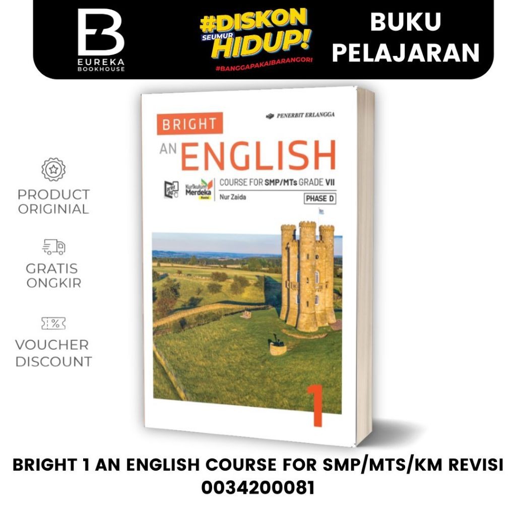 Jual BUKU ERLANGGA - BRIGHT 1 AN ENGLISH COURSE FOR SMP/MTS - KURIKULUM MERDEKA REVISI | Shopee ...