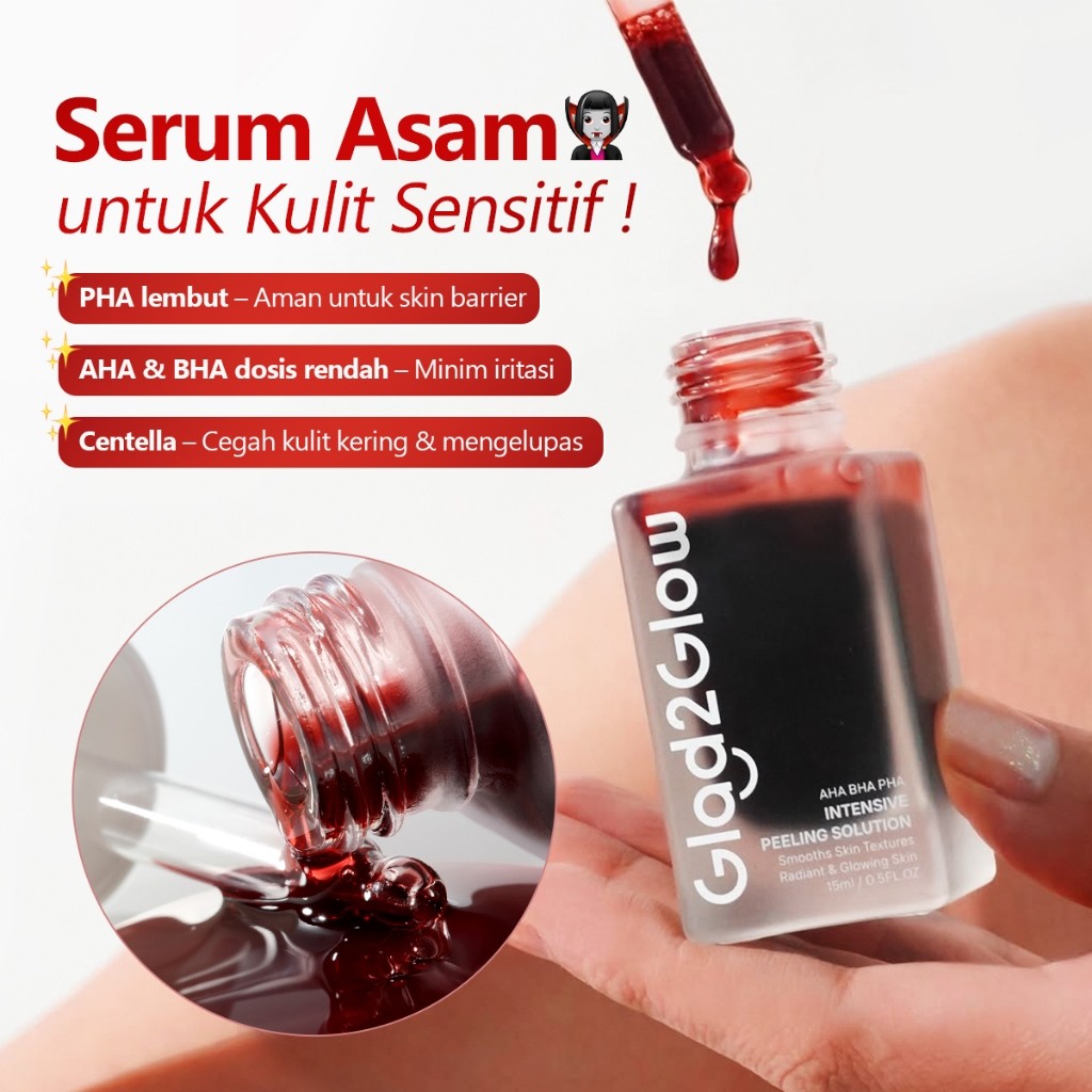 Jual [100% Ori] Exfoliasi Glad2Glow Peeling Wajah Glad2Glow AHA BHA PHA ...