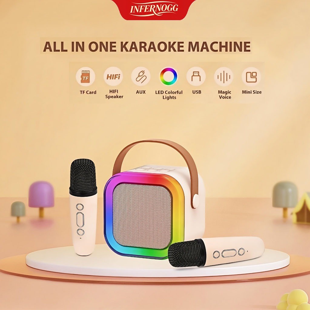 Jual INFERNOGG UPDATE K12 Mini Speaker Bluetooth Karaoke 2 Mic Set Salon Bluetooth bt Speaker ...