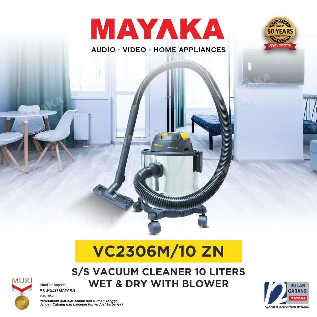 Jual Mayaka Vacuum Cleaner 10 Liter Basah Kering Blower Multifungsi ...