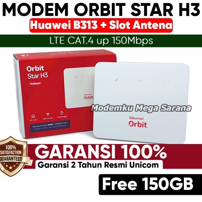 Jual Home Modem Router Telkomsel Orbit Star H3 Huawei B313 LTE Cat.4 | Toko Antena Yagi Jogja ...