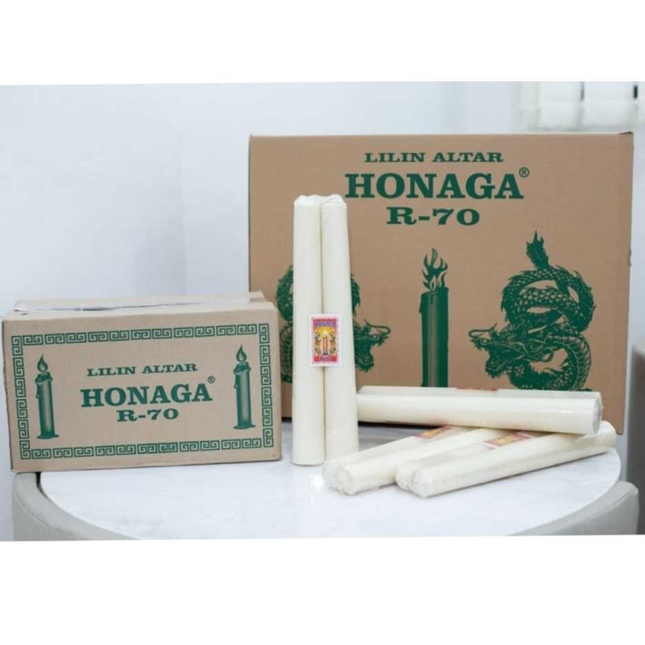 Jual Lilin Altar Putih HONAGA R70 isi 2pc | Shopee Indonesia