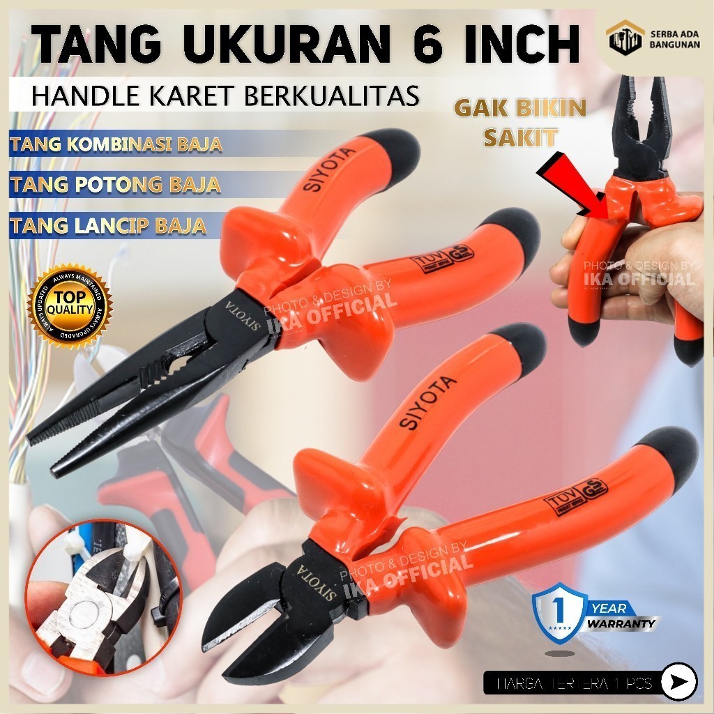 Jual SAB Tang PLIERS 6 INCH electrical potong/lancip/kombinasi TANG ...