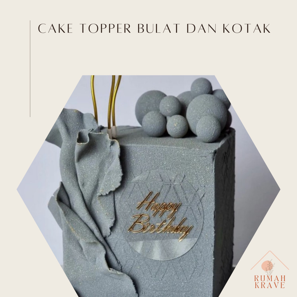 Jual RUMAH KRAVE - Cake Topper Bulat dan Kotak Happy Birthday ...