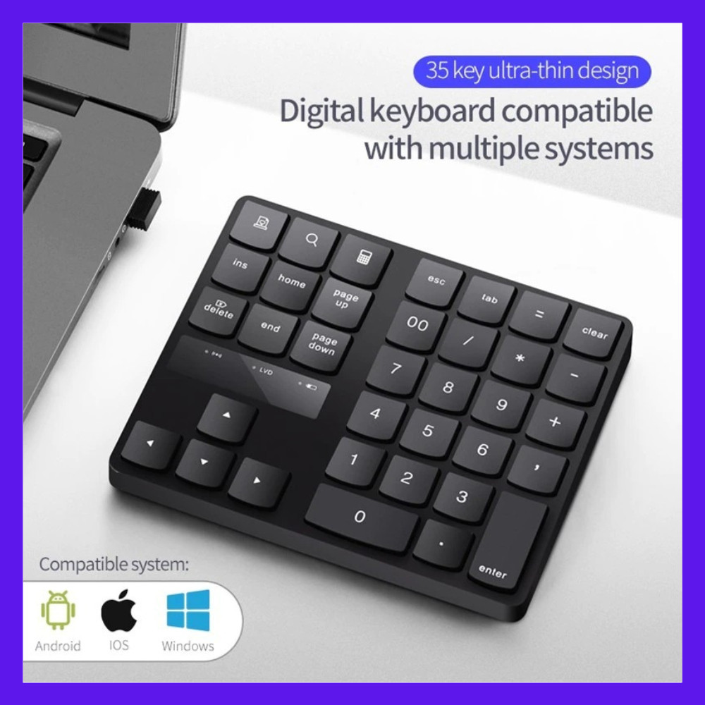 Jual inovasi_tani-Keypad Numerik Multimedia Wireless 2.4GHz 35 Buttons ...