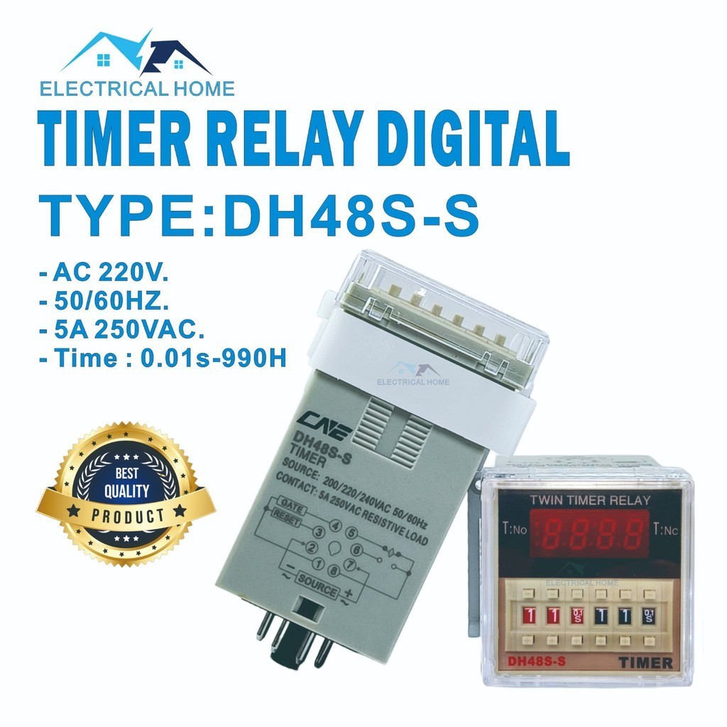 Jual TIMER RELAY DIGITAL / TWIN TIMER DELAY DIGITAL DH48S-S 220VAC ...