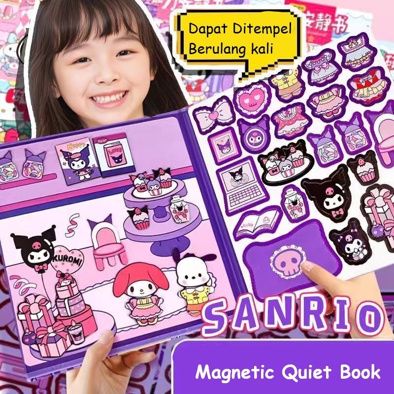 Jual Quiet Book Sanrio Busy Book DIY Magnetic Paper Doll Magnet Book ...