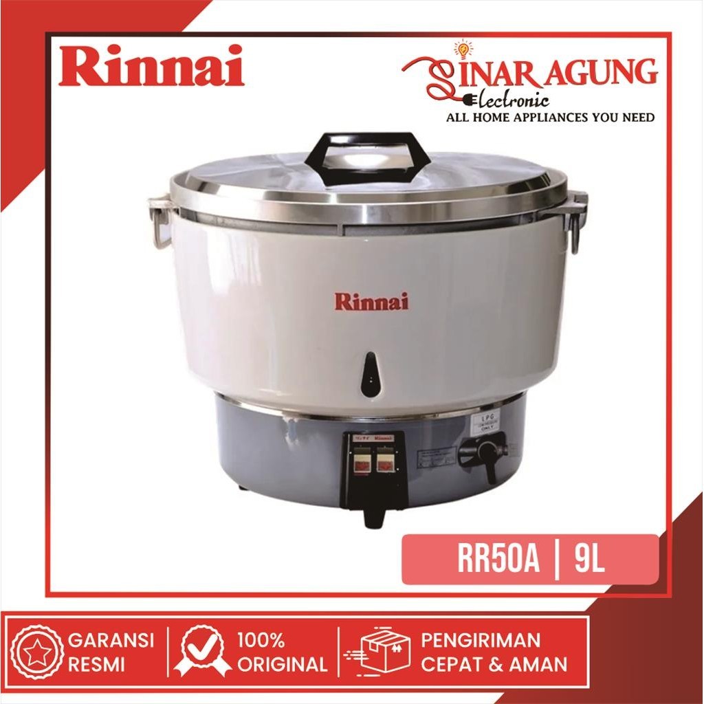 Jual RINNAI RR-50A / RR50A GAS RICE COOKER 9 LITER - GARANSI RESMI ...