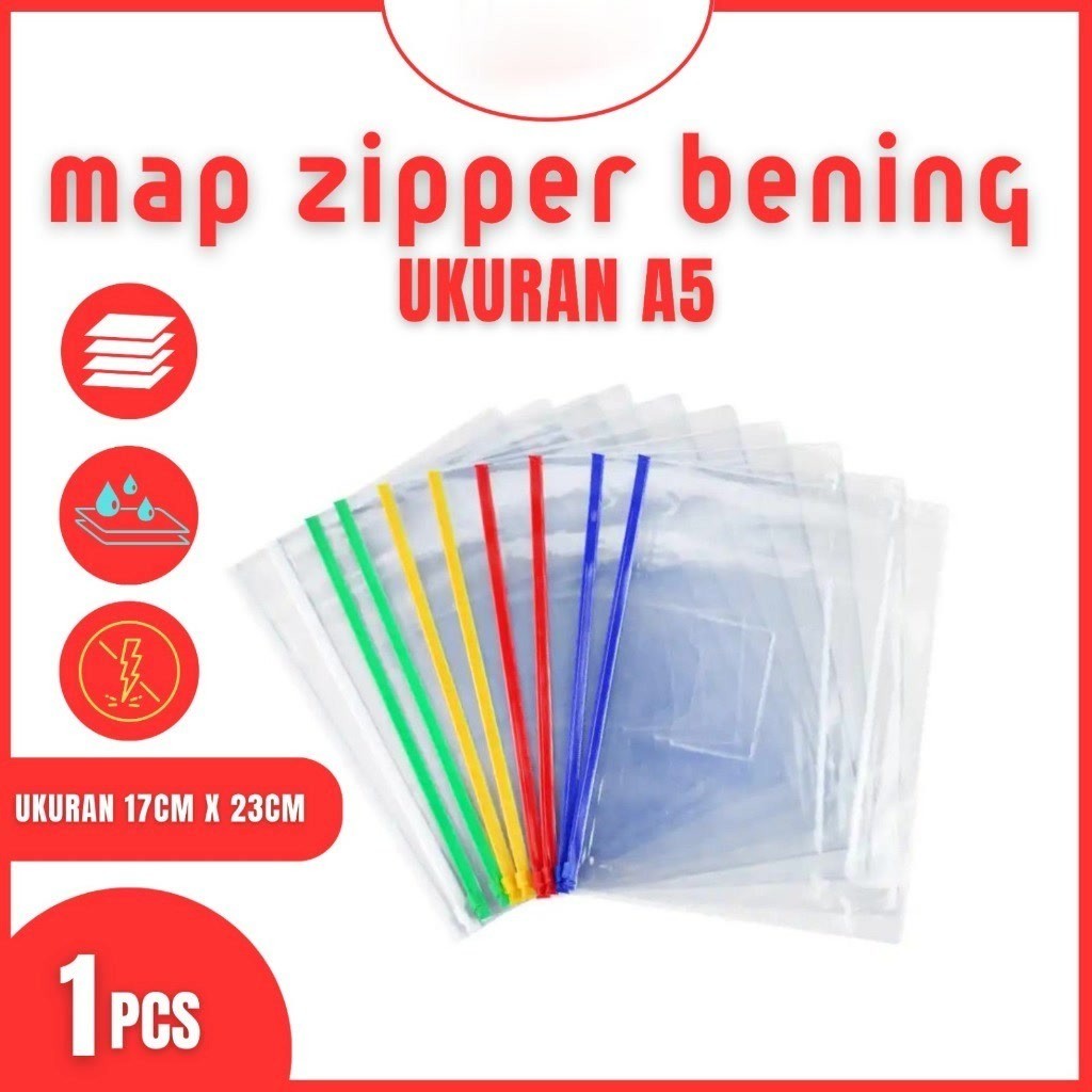 Jual Map Plastik Zipper A5 Pocket Zip Bag Kantong Pouch Folder F54 Map ...
