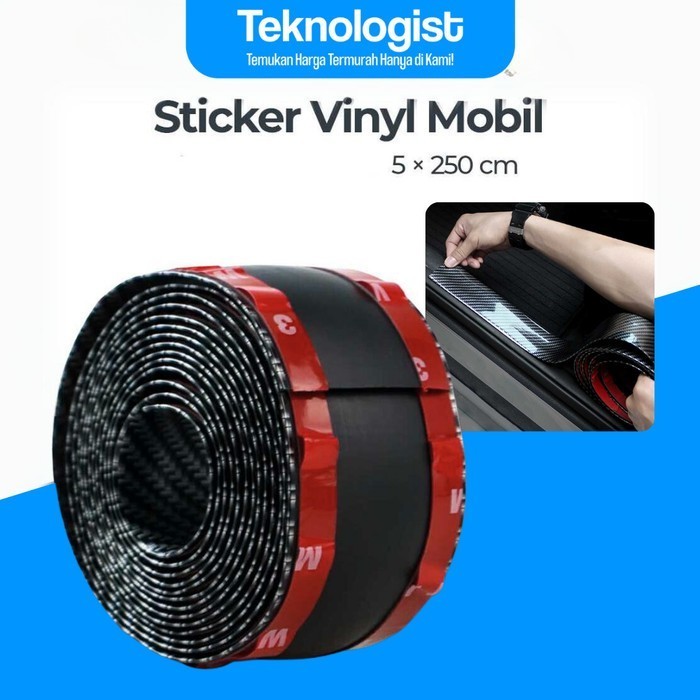 Jual Stiker Vinyl Carbon Fiber Mobil Rubber Strip Bumper Guard 5 x 250 ...