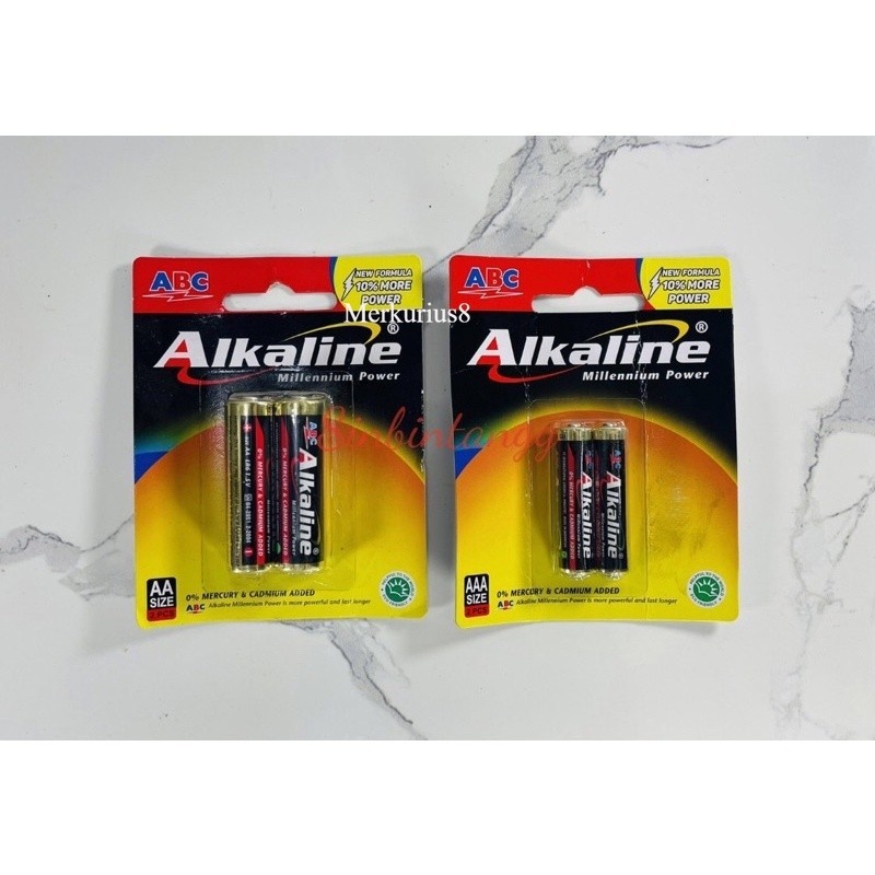 Jual Baterai ABC Alkaline AA A2 - AAA A3 Harga Per 1 Set isi 2 Pcs | Shopee Indonesia