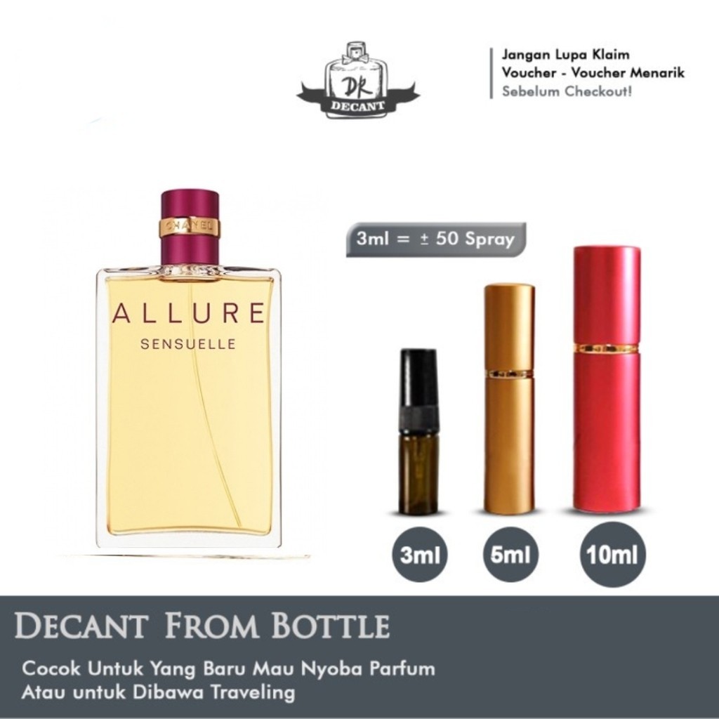 Jual DECANT Chanel Allure Sensuelle EDP 1ml 2ml 3ml 5ml 10ml Original | Shopee Indonesia
