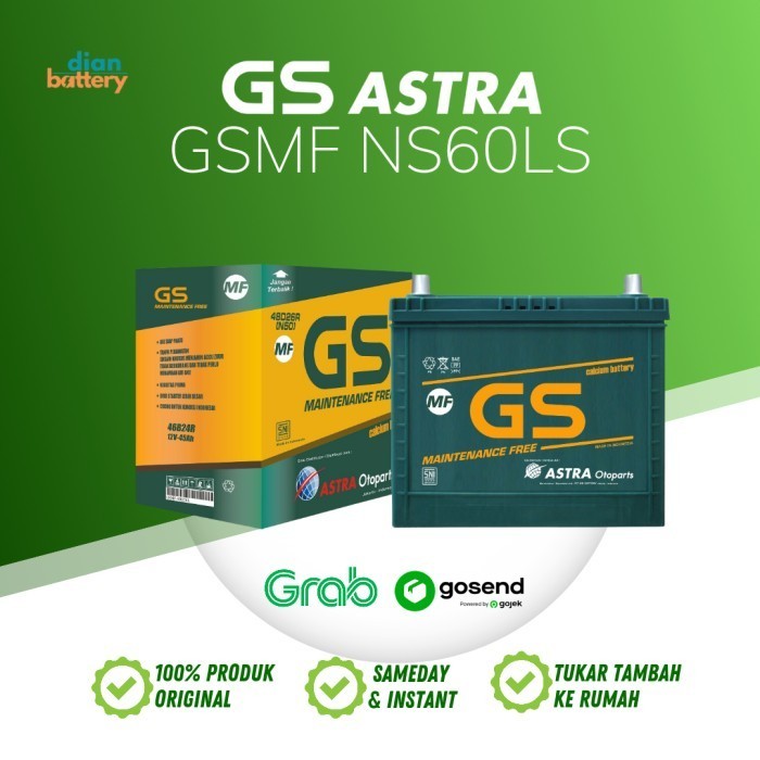 Jual Aki Mobil Mazda 2 NS60LS GS Astra MF 46B24LS Accu Kering 12V 45Ah | Shopee Indonesia