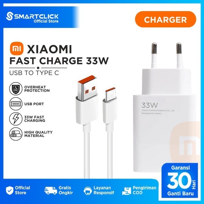 Jual Charger Xiaomi Fast Charging 33W Type C Original 100% | Shopee ...
